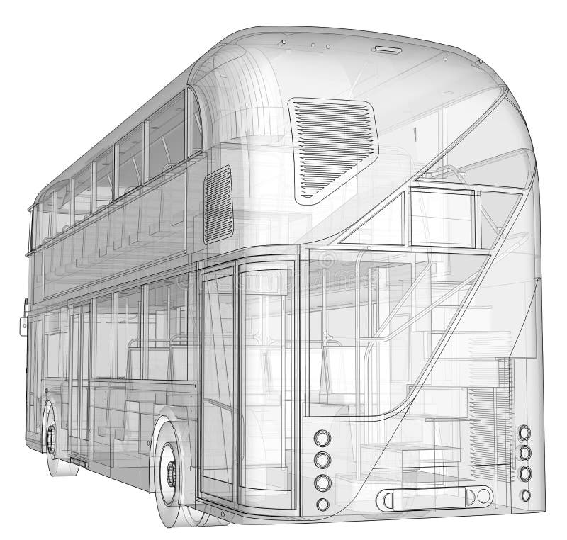 A Double-decker Bus, a Translucent Casing Under Which Many Interior ...