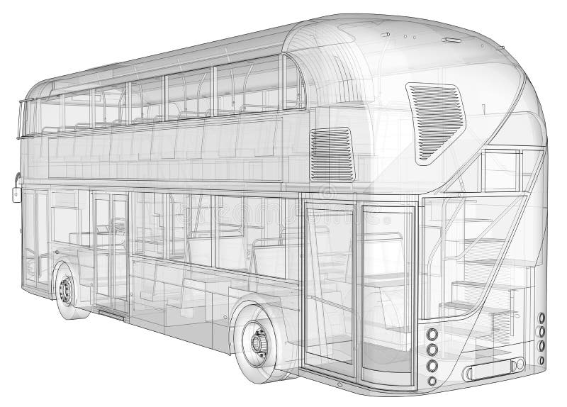 A Double-decker Bus, a Translucent Casing Under Which Many Interior ...