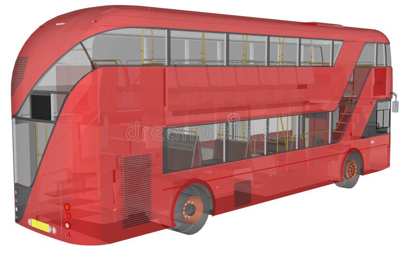 A Double-decker Bus, a Translucent Casing Under Which Many Interior ...