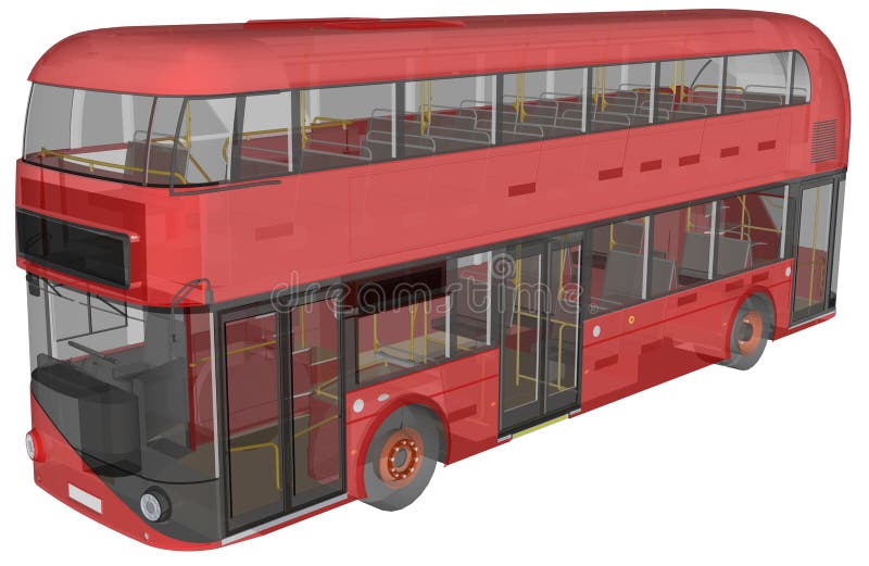 A Double-decker Bus, a Translucent Casing Under Which Many Interior ...