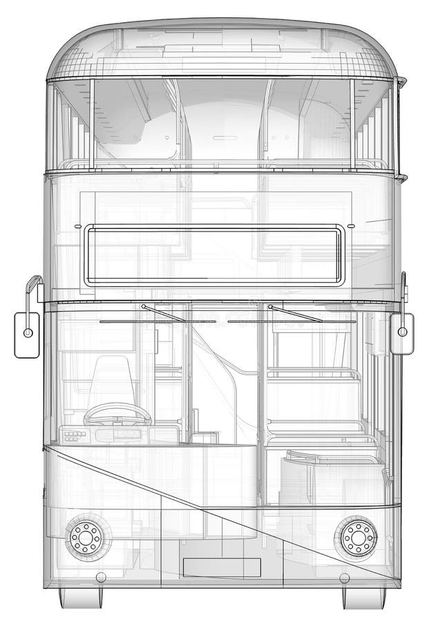 A Double-decker Bus, a Translucent Casing Under Which Many Interior ...