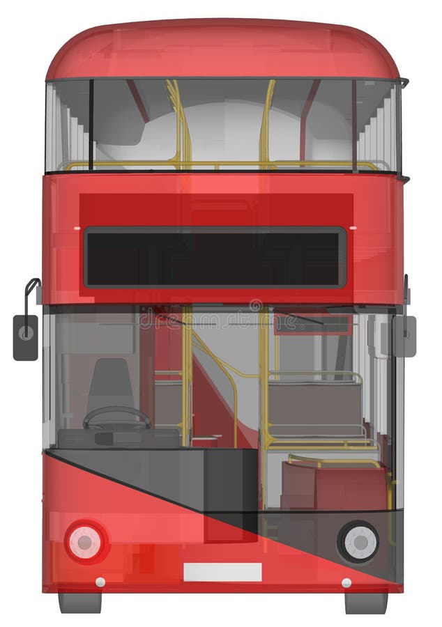 A Double-decker Bus, a Translucent Casing Under Which Many Interior ...