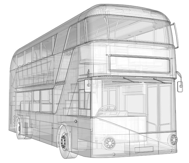 A Double-decker Bus, a Translucent Casing Under Which Many Interior ...