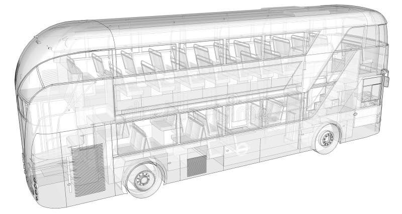 A Double-decker Bus, a Translucent Casing Under Which Many Interior ...