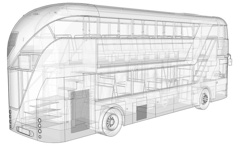A Double-decker Bus, a Translucent Casing Under Which Many Interior ...