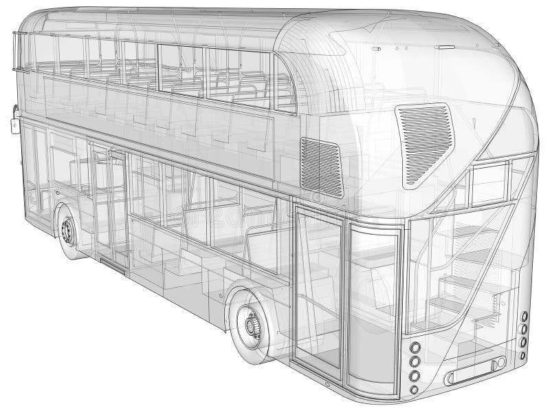A Double-decker Bus, a Translucent Casing Under Which Many Interior ...