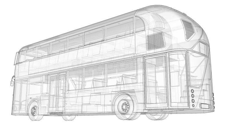 A Double-decker Bus, a Translucent Casing Under Which Many Interior ...