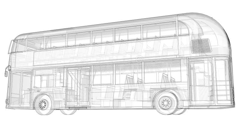 A Double-decker Bus, a Translucent Casing Under Which Many Interior ...