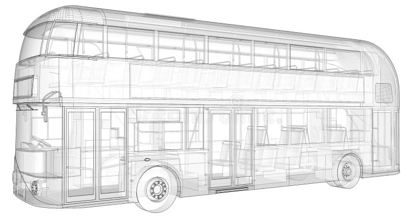 A Double-decker Bus, a Translucent Casing Under Which Many Interior ...