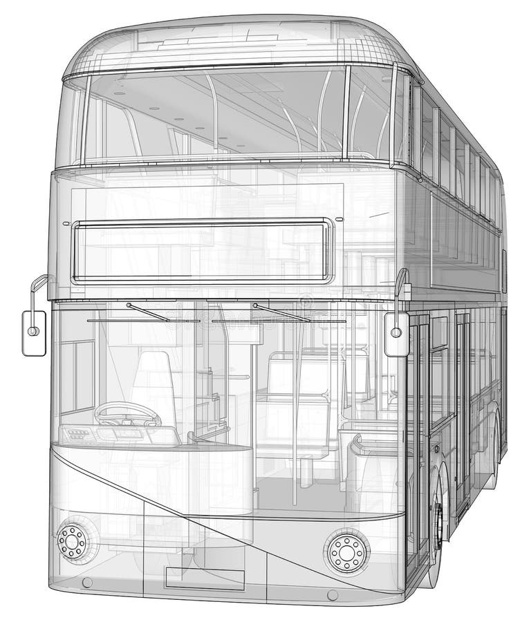 A Double-decker Bus, a Translucent Casing Under Which Many Interior ...