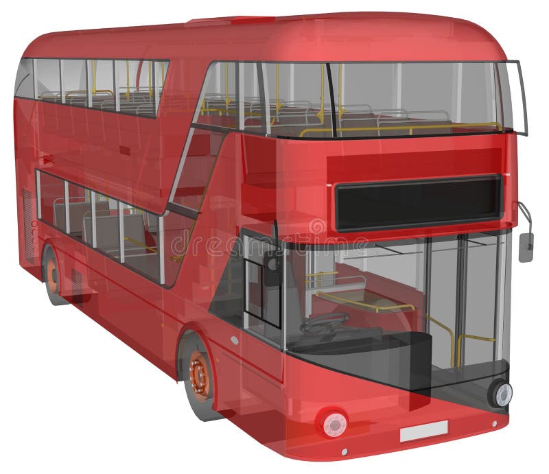 A Double-decker Bus, a Translucent Casing Under Which Many Interior ...