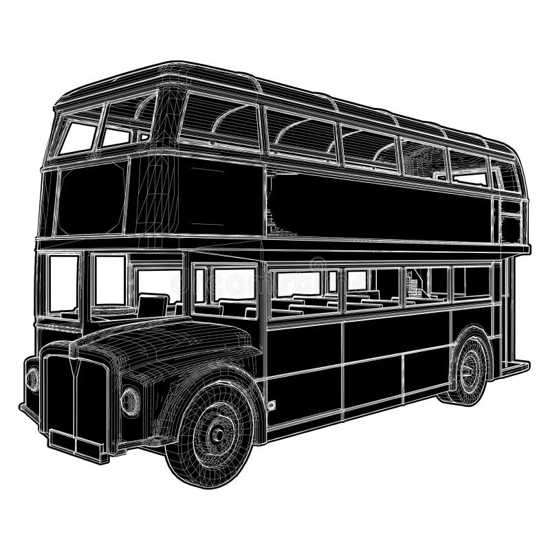 Double Decker Bus Vector. Omnibus Two Decker Illustration. Stock ...