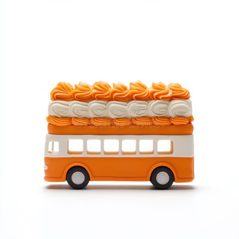 Double Decker Cupcake Bus Isolated on White Background Stock ...