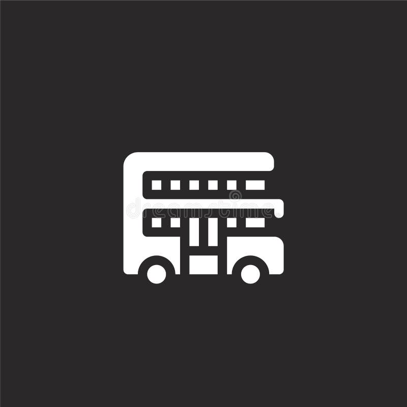 Double Decker Bus Icon. Filled Double Decker Bus Icon for Website ...