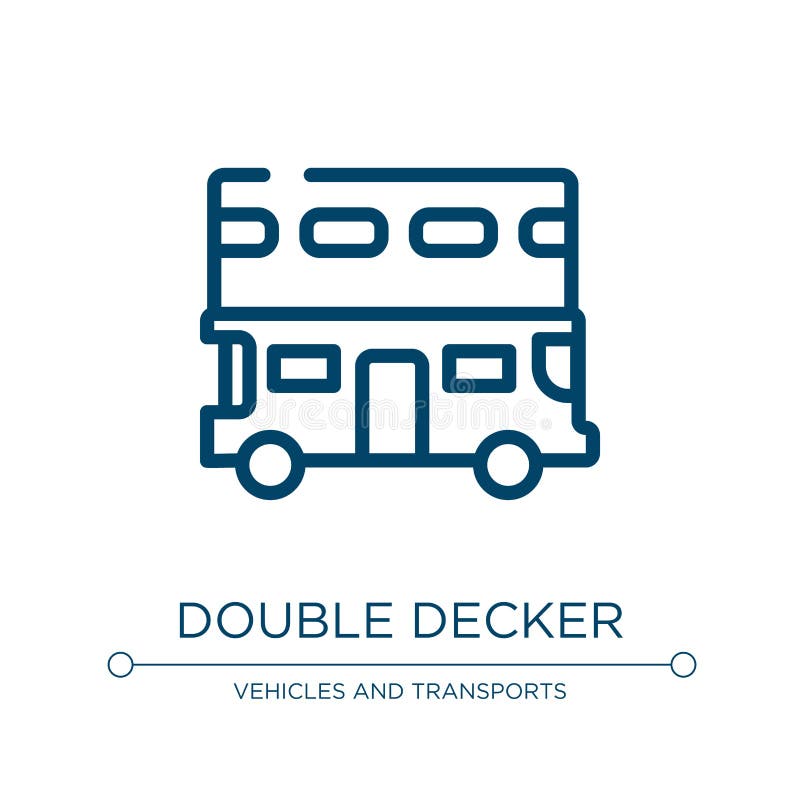 Double Decker Icon. Linear Vector Illustration from Transportation ...