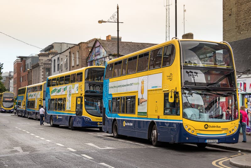 A Double-decker Public Buses in Row in Dublin, Ireland Editorial Photo ...