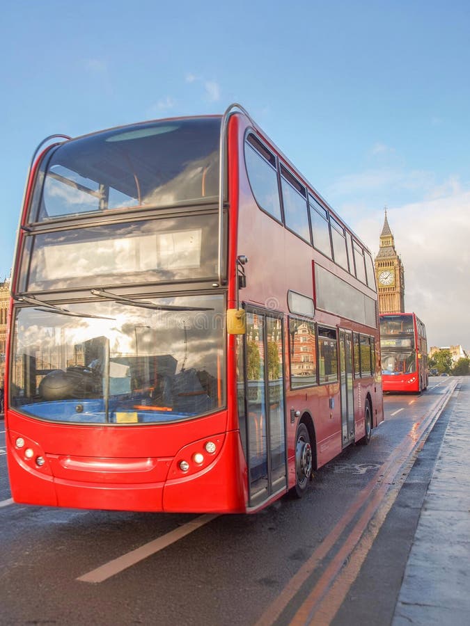 Double Decker Red Bus in London, UK Stock Image - Image of mass ...