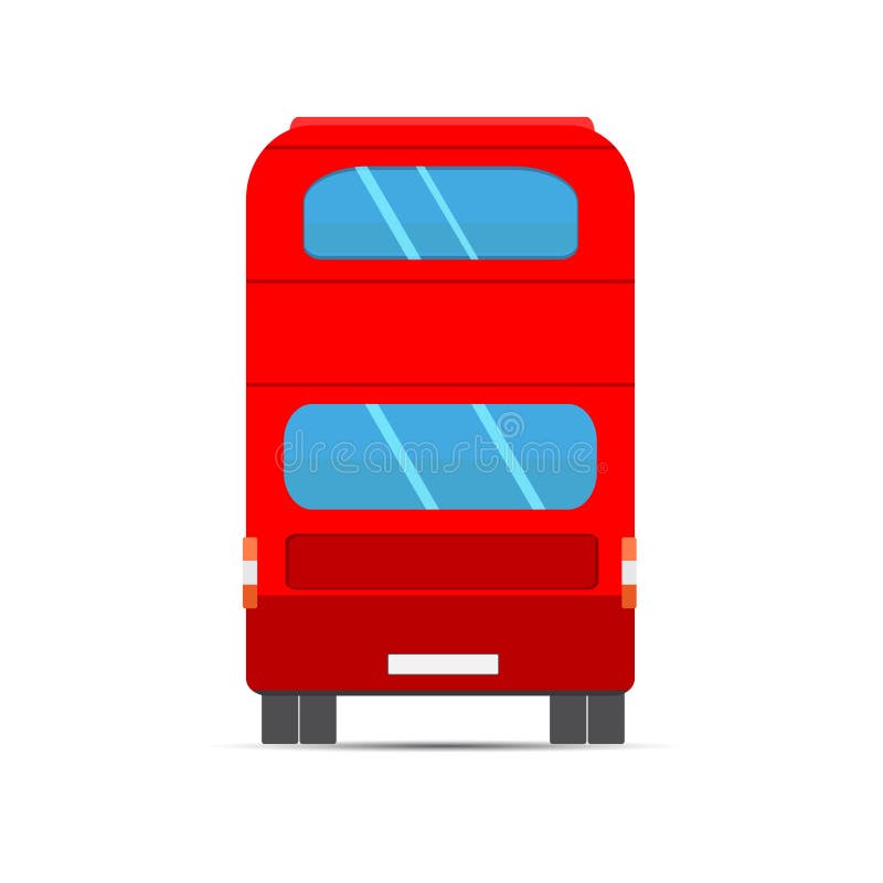 Double Decker Red Bus. Red Bus Rear Stock Vector - Illustration of ...