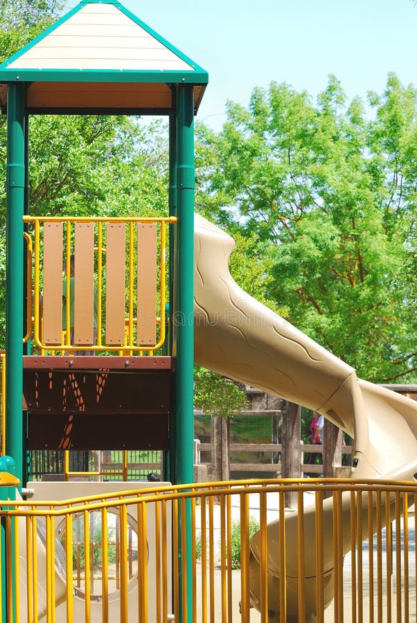 A Double Decker Slide in a Park Stock Photo - Image of park, kids: 24535572