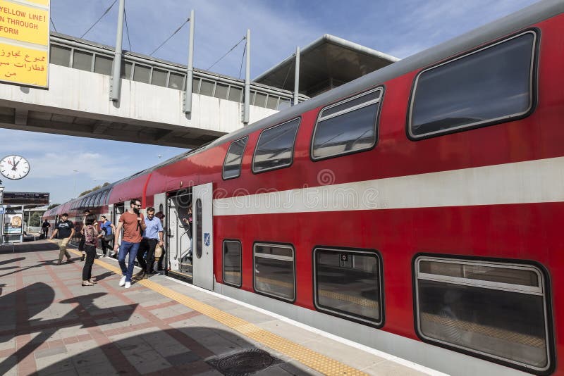 Double-Decker Train at One of the Railway Stations Editorial Stock ...