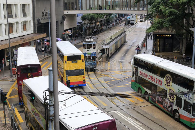 The Double-decker Tramway Bus Station Editorial Stock Photo - Image of ...