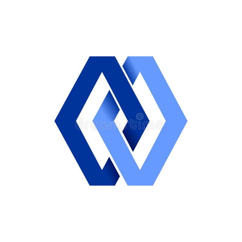 Double Diamond Blue Chain Linked Symbol Graphic Design Stock Vector ...