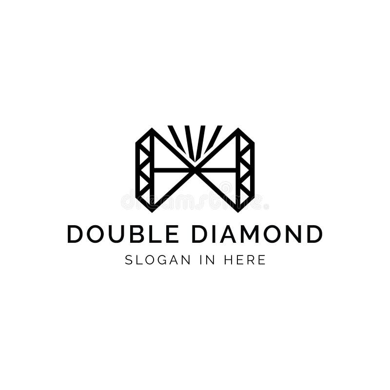 Double Diamond with Bright Shine Vector Logo Design Stock Vector ...