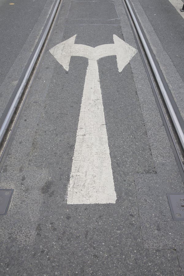 Double Direction Arrow Sign Stock Image - Image of traffic, city: 191708681