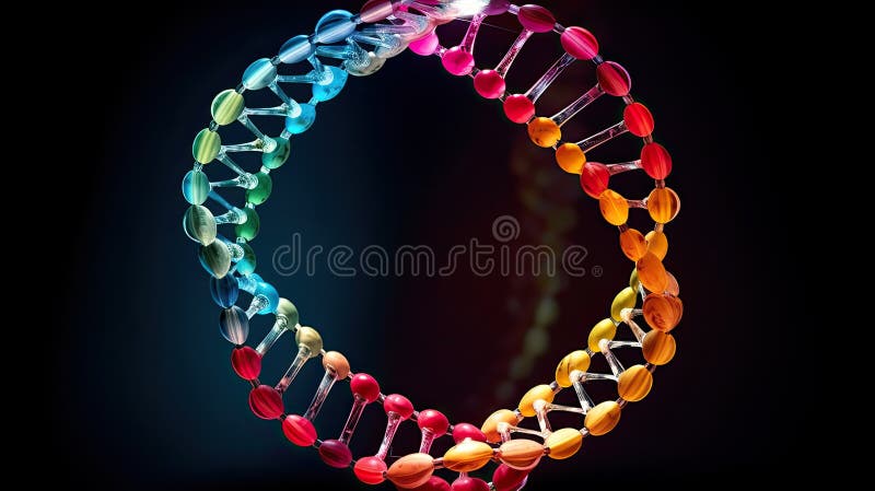 Double dna strand circle stock illustration. Illustration of generated ...