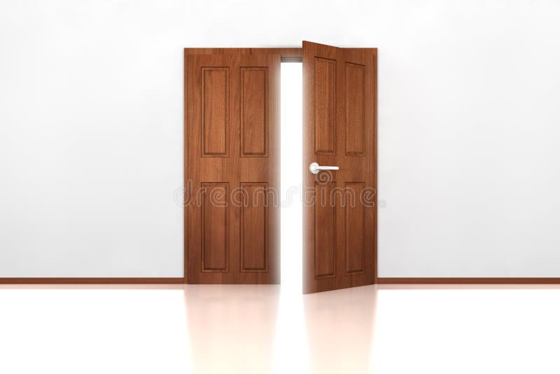 Double Door Half Open stock illustration. Illustration of door - 16465368