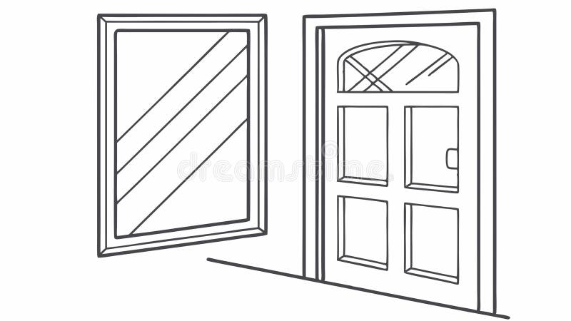 Double Doors Building Entrance Illustration, Vector Design Generative ...