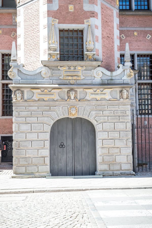 Double Doors with Decorative Elements and Artificial Masonry and ...