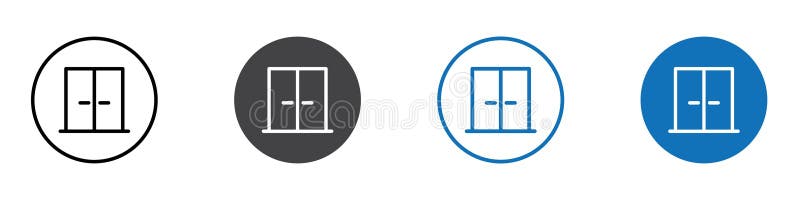 Double Doors Icon Flat Editable Icon Mark Set Stock Vector ...