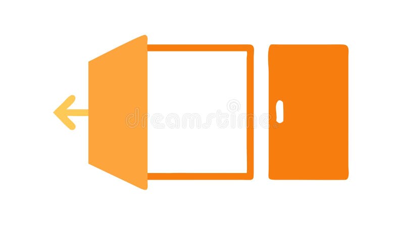 Double Doors Opening Outward Icon, Entry Exit Access, Flat Style ...