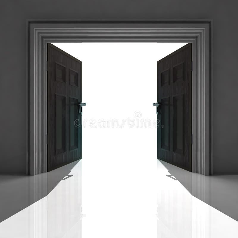 Double Doorway with Shadow on the Floor Stock Illustration ...