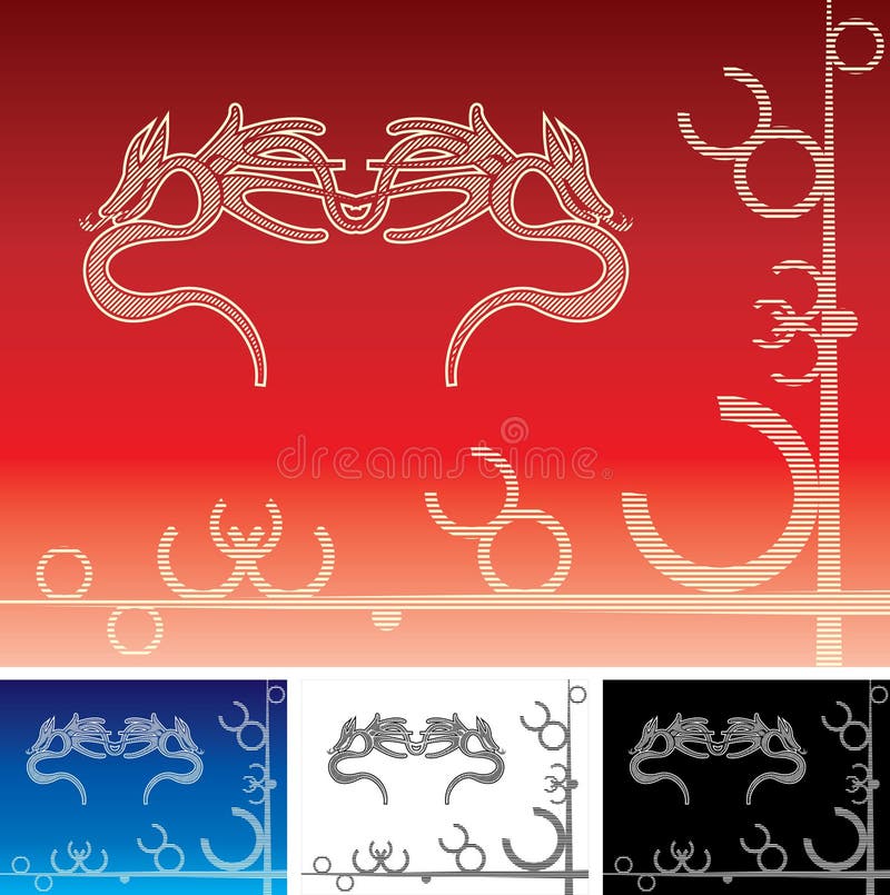 Double dragon stock vector. Illustration of multicolor - 10363857