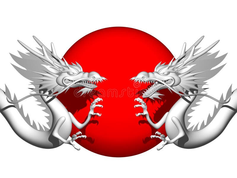 Double dragon stock vector. Illustration of multicolor - 10363857