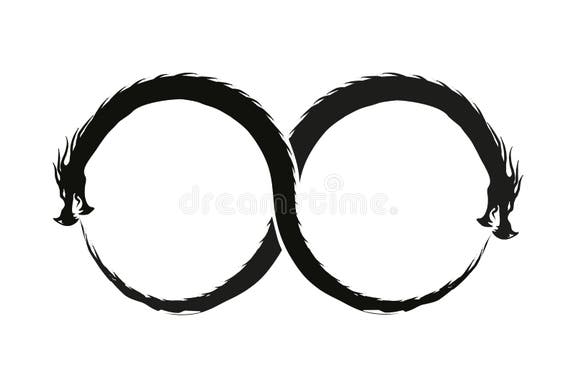 Double Dragon Infinity Symbol Black Stock Vector - Illustration of ...