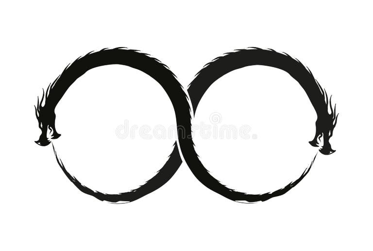 Double Dragon Infinity Symbol Black Stock Vector - Illustration of ...