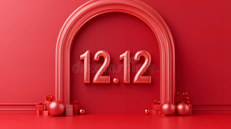 Double 12 E-commerce Shopping Red Number 12 Promotion Background Stock ...