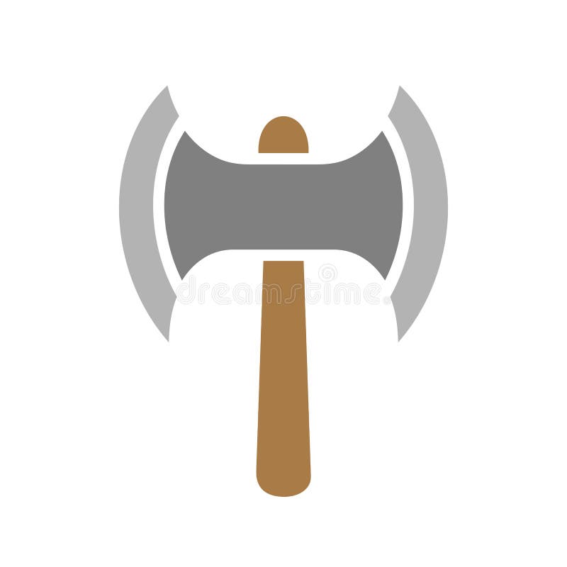 Double Edged Axe, Ax Flat Icon, Chopper Tool Illustration - Vector ...