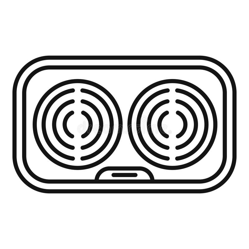 Double Electric Hob Icon, Outline Style Stock Vector - Illustration of ...