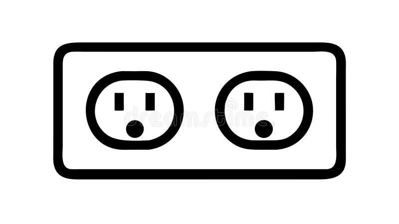 Double Electrical Outlet Outline Vector Icon, Vector Design Generative ...