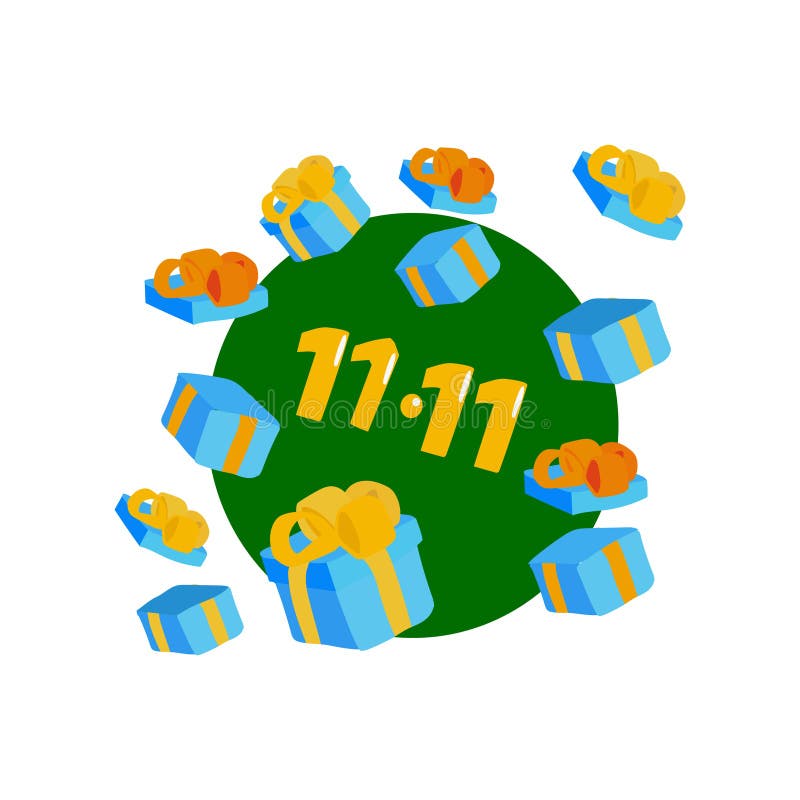 Double Eleven Design Vector Illustration Stock Vector - Illustration of ...