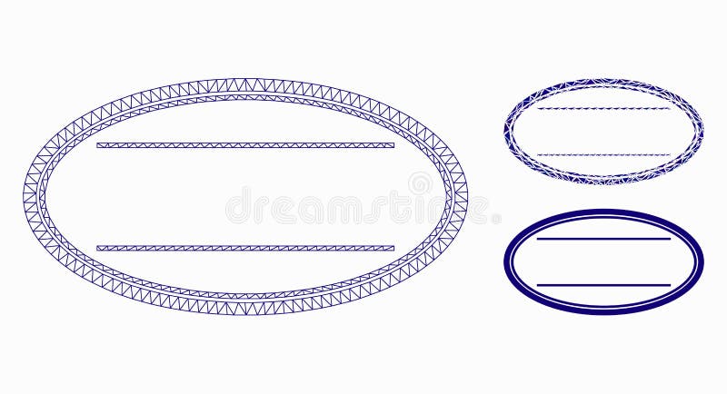 Double Ellipse Frame Vector Mesh Wire Frame Model and Triangle Mosaic ...