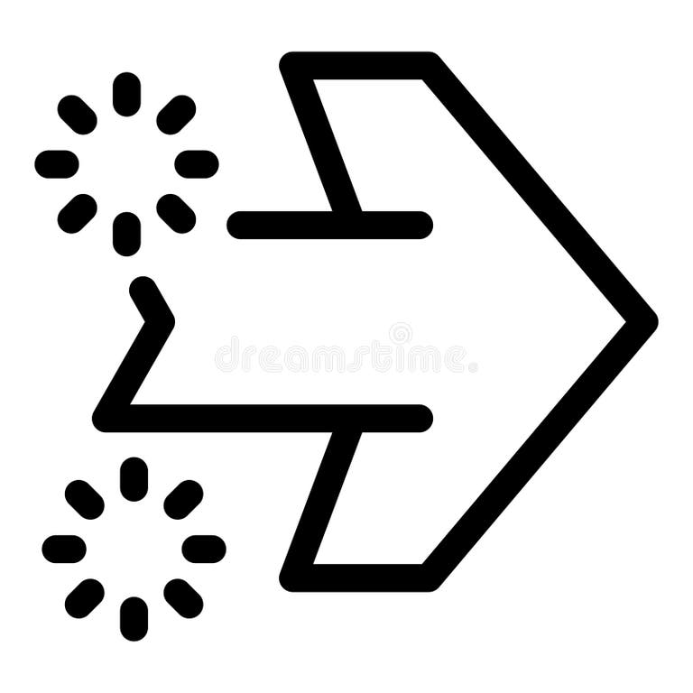 Double End Arrow Pointing Right with Loading Circles Icon Stock ...