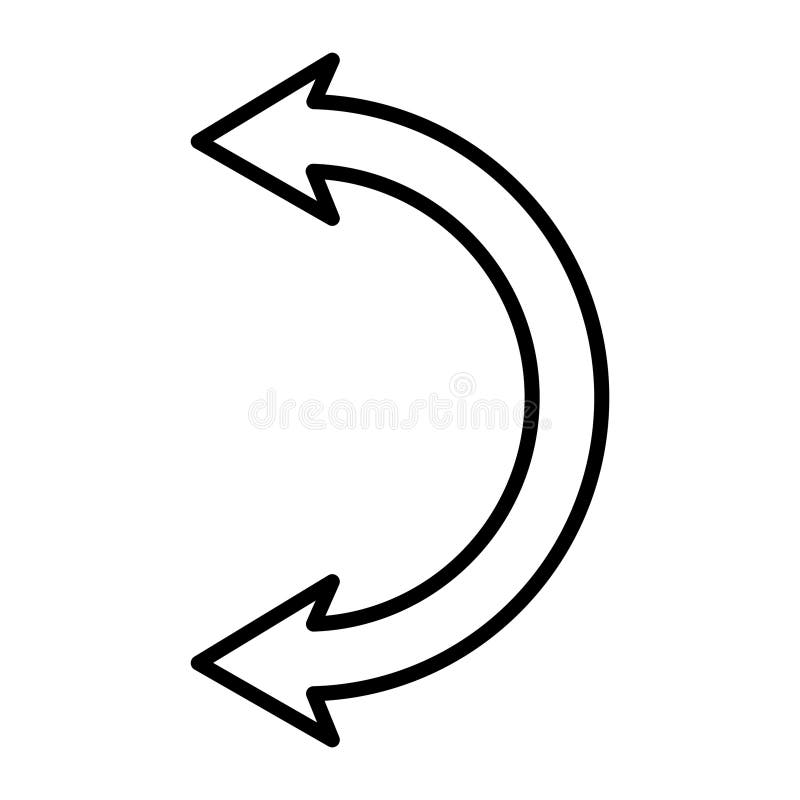 Double Ended Arrow Curved Icon Stock Illustration - Illustration of ...