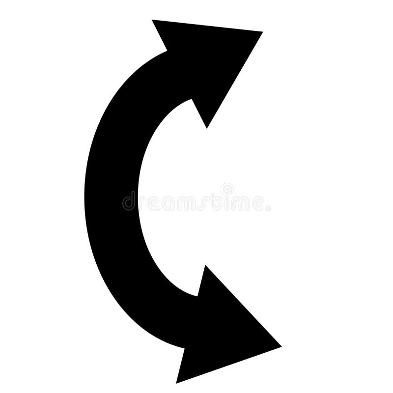 Double Ended Arrow Curved Icon Stock Illustration - Illustration of ...
