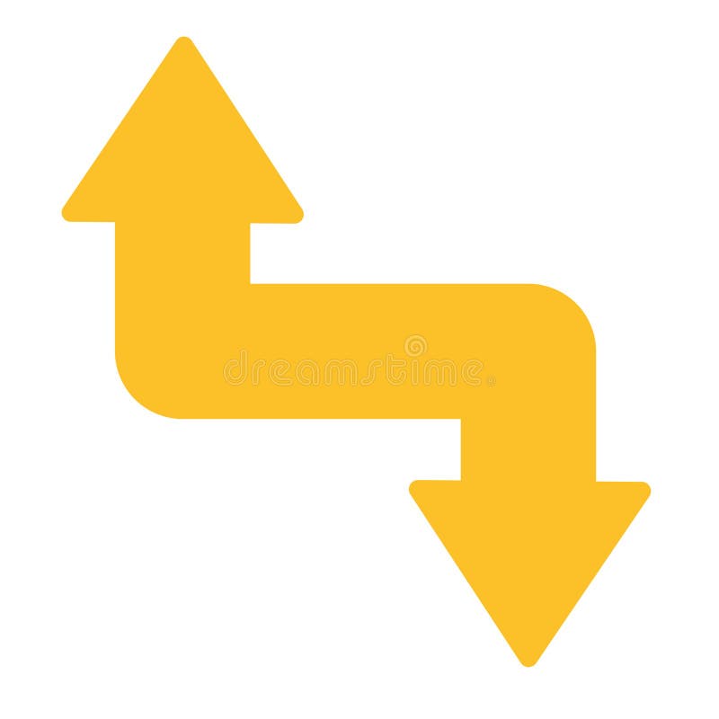 Double Ended Arrow Curved Path Icon Stock Illustration - Illustration ...