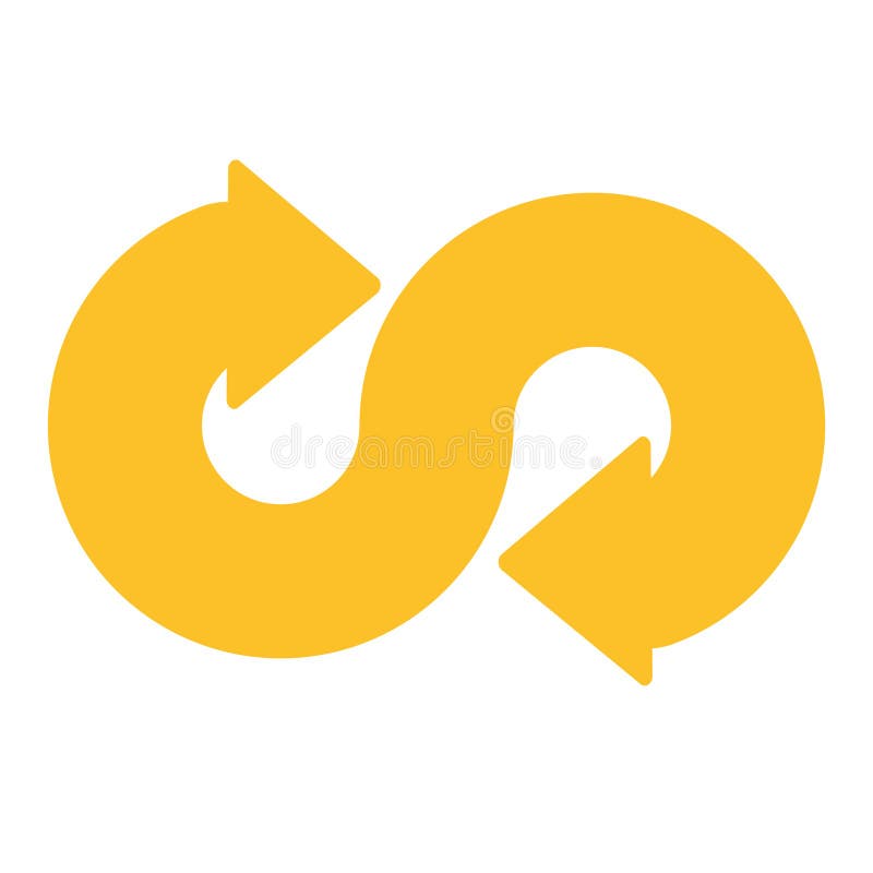 Double Ended Arrow Curved S Path Icon Stock Illustration - Illustration ...